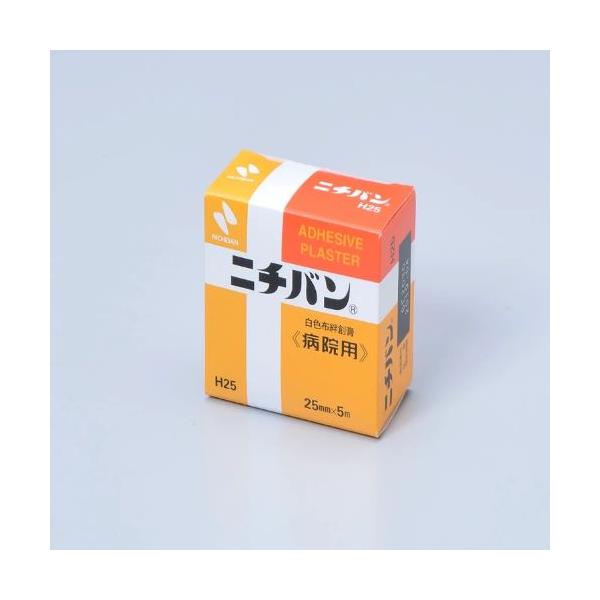 【特長】●医療用布粘着テープ。●創ガーゼの固定、矯正位の保持、骨折・脱臼の整復固定、拘縮及び不良肢位の牽引。【仕様】●品番：H25●カラー：ホワイト●製品サイズ：25mm×5m●本体重量：35g●材質：基材：綿布、粘着剤：ゴム系●入数：1巻...