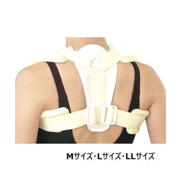 【主な用途】鎖骨の固定【主な特長】 ●厚手のストラップクッションを採用し、腋窩の圧迫を軽減した形状。●角度調整面ファスナーにより肩幅に合わせて角度調節が可能。●アジャスターと面ファスナーを組み合わせたダブルストッパー構造。●背当てにプラスチ...