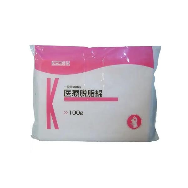 【特長】●コットン100％の天然繊維を使用したソフトな脱脂綿です。●吸液性がよく、白度が高いので吸液後の状態も分かりやすいです。【仕様】●品番：013-012080-00●規格：100g（約41×61cm、2枚）●入数：1袋メーカー名：川本...