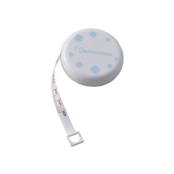 【特長】●2.0mタイプ。●ボタンを押すとワンタッチで巻き取りします。●表面はタテ（赤目盛）、裏面はヨコ（黒目盛）の両面cm表示。【仕様】●品番：MY-NS0322●規格：2.0m●製品サイズ：本体=φ55×16mm、テープ幅=8mm●カラ...
