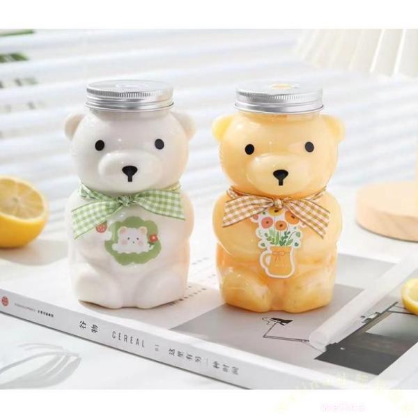 100個セットドリンクボトル クマボトル 360ml ティーボトル フタ付き テイクアウト タピオカ ボトル ドリンク カップ プラカップ クリア申し訳ありませんが、この商品は大きな荷物のため、ご購入後にご註文をキャンセルされる場合、送料1...