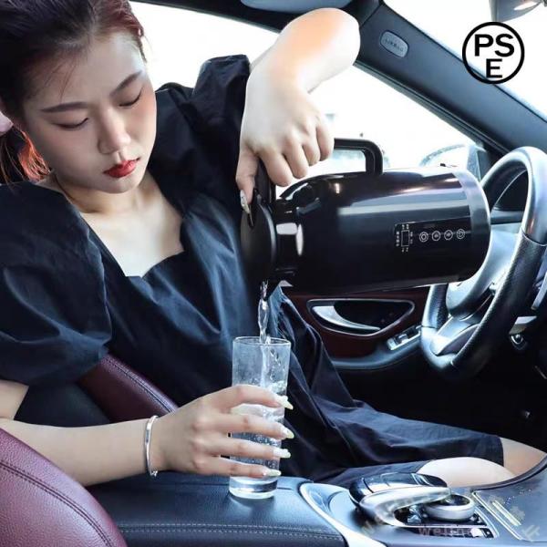 車用ケトル電気ケトル湯沸し器車用ポット12V24V車載トラックカーケトル旅行車中泊温度表示温度調節多機能保温大容量1300ml
