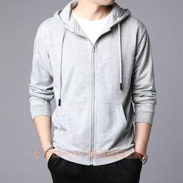 「グーポン購入で 1580円」パーカー スウェット ライトアウター メンズ ジップアップパーカー 長袖 薄手 秋 トップス フード付き おしゃれ【品 番】enli01【カラー】ブラック、グレー【サイズ】2XL（日本M相当）、3XL（日本L相...