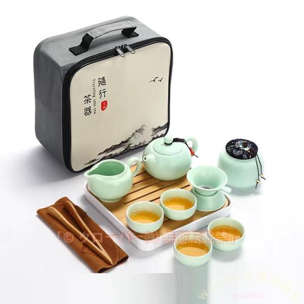 本格茶器フルセット収納バッグ付中国茶器では珍しいキュートで、モダンなデザインです。女子会?お茶会で是非お使い下さい。また、来客のおもてなしにも喜ばれています。中国茶の作法は繊細でありながら大胆でもあり、気軽に生涯にわたって楽しめる趣味といえ...