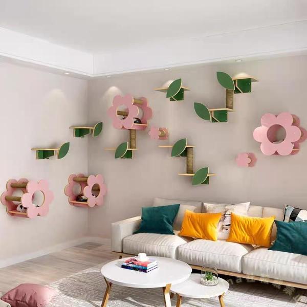 ウォールキャットネストは広々としていて、猫が寝ている間に動き回ったり伸びたりすることができ、さらに快適なプライバシールームをお楽しみください。キャットウォールアクティビティセンターは無垢材でできており、無臭、頑丈で耐久性があり、バリのない滑...