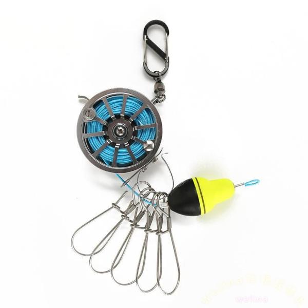 ??【完全なツール、使いやすい】1セットには5つのロックバックル、釣り用フロート、カラビナが含まれます。フロートのデザイン、目を引く色、見つけるのに便利。??【線が長いの】7mのPEラインは結ばれても魚を水中に留めるのに十分な長さがあるため...