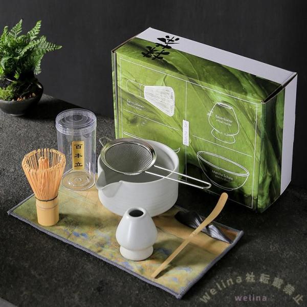 プレミアム抹田セレモニーセット。 7個/セット、内容:: 竹泡立て器1個、竹製スコップ(茶匠)1個、セラミックボウル(茶碗)1個、18オンス、セルメック泡立て器1個。 1 x セラミックスクープスタンド、1 x コットンティークロス(チャキ...