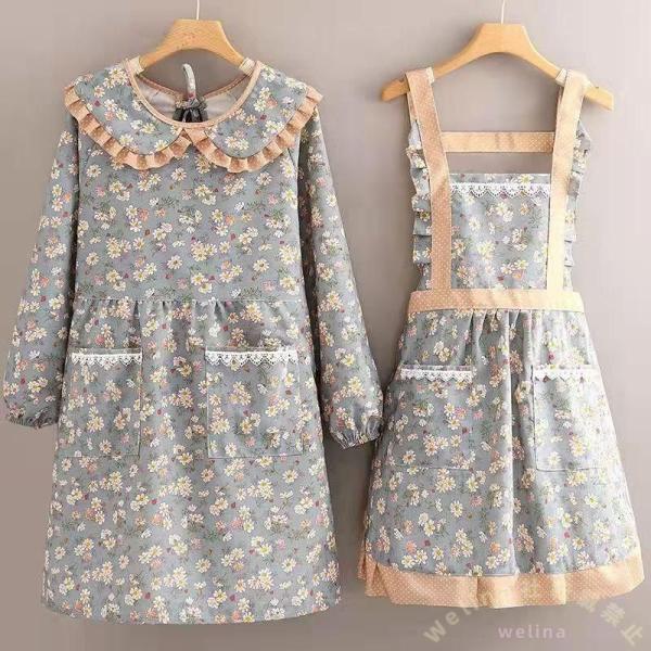 商品詳細:カラー:/A01/A02/B01/B02サイズ:/F【商品説明】◎ママや保育士さんにぴったりの可愛らしいデザインのエプロン/かっぽう着?◎簡単着用:かっぽうぎのように腕を通して後ろの紐を結ぶだけ！袖口部分はゴム仕様！◎ポケット付き...