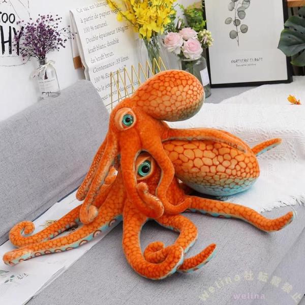 サイズ：50cm 、80cm　本物のようなタコのぬいぐるみ。ギョロっとした目で威嚇！