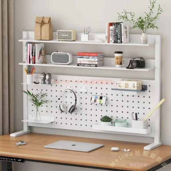 【クランプ式ラック】このクランプ式ラックは、机の端に取り付けることができ、書類や文房具などの小物を整理するのに最適です。パンチングボードのデザインは、便利な取り付けポイントを提供し、スペースを効果的に活用できます。【H型の安定構造】整体は高...