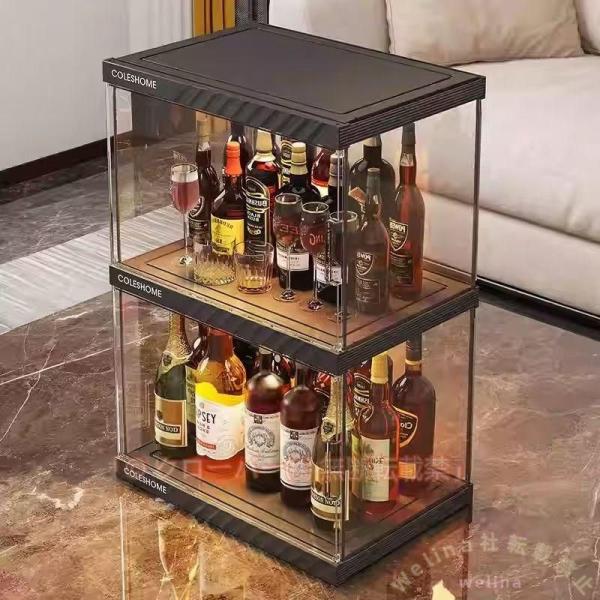 小型 ウイスキー 棚 酒棚 ディスプレイ 酒 棚 厚手のPP素材 酒棚 2段 ウイスキー 棚 落下防止 ウイスキー 棚 おしゃれ 酒 棚 落下防止 酒棚 扉付き 家庭 バー レ