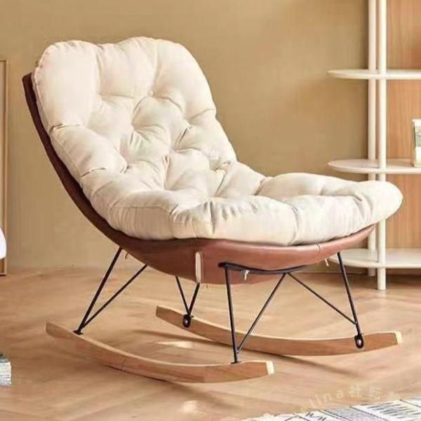 ?ロッキングチェア：モダンな椅子にはロッキングチェア1台、休んだり、昼寝したり、雑誌を読んだりするときに背中をサポートし、足をリラックスさせる快適なスペースを提供します。?人間工学に基づいたデザイン：バイオニックカーブの背もたれデザインによ...