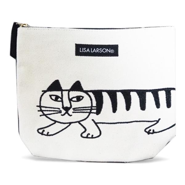 リサ・ラーソンの人気キャラクター「スパイキー」をモノクロでデザインしたポーチです。生成り色の生地に、シンプルでシックな表情のスパイキーが映えるデザイン。マチ付きで収納力があり、コスメや小物の整理に便利です。日常使いしやすく、ちょっとしたギフ...