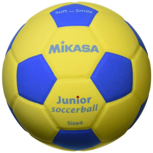 【商品名】　ミカサ(MIKASA) ジュニア サッカーボール 4号 スマイルサッカー (小学生用) 約180g イエロー/ブルー 貼りボール SF4J- 【商品説明】　・4号球(小学生用)・EVA（スポンジ素材）・人気商品！ミカサ定番サッカ...