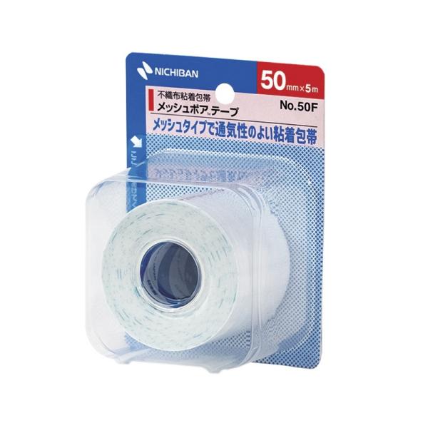 ニチバン　メッシュポア　テープ　NO.50F　50mm×5m　(1個)　粘着包帯　JANコード：4987167016968