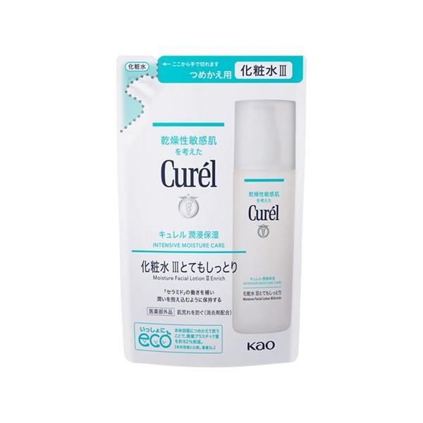 花王 キュレル 潤浸保湿 化粧水 III 3 とてもしっとり つめかえ用 (130mL) 詰め替え用 curel　【医薬部外品】　JANコード：4901301411273【乾燥】【秋】【保湿】