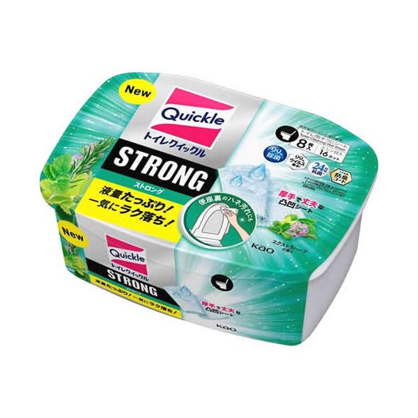 花王 トイレクイックル ストロング エクストラハーブの香り 容器入 (8枚) 本体 トイレ用そうじシート　JANコード：4901301417664