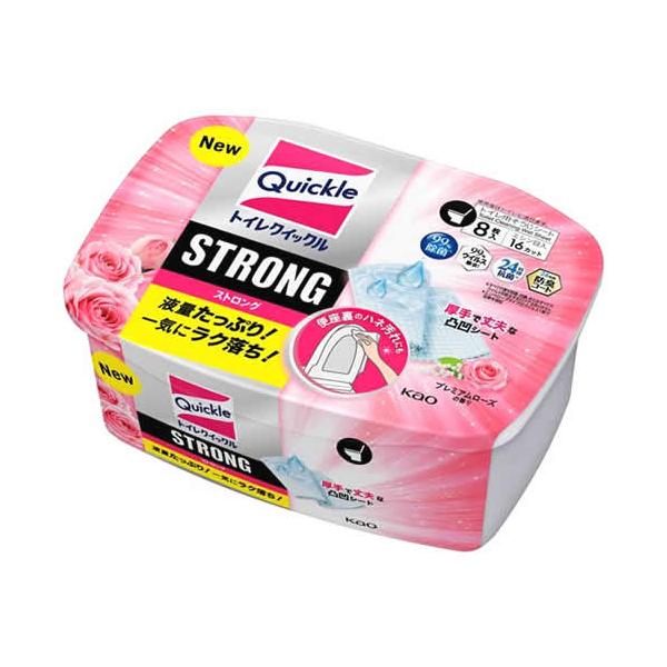 花王 トイレクイックル ストロング プレミアムローズの香り 容器入 (8枚) 本体 トイレ用そうじシート　JANコード：4901301417688