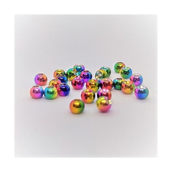 各サイズ共、25個入り。フライフィッシング＞マテリアルHARELINE DUBBIN（ヘアラインダビン）レインボーブラスビーズ5／64　HARELINEDUBBIN（ヘアラインダビン）　-5／64