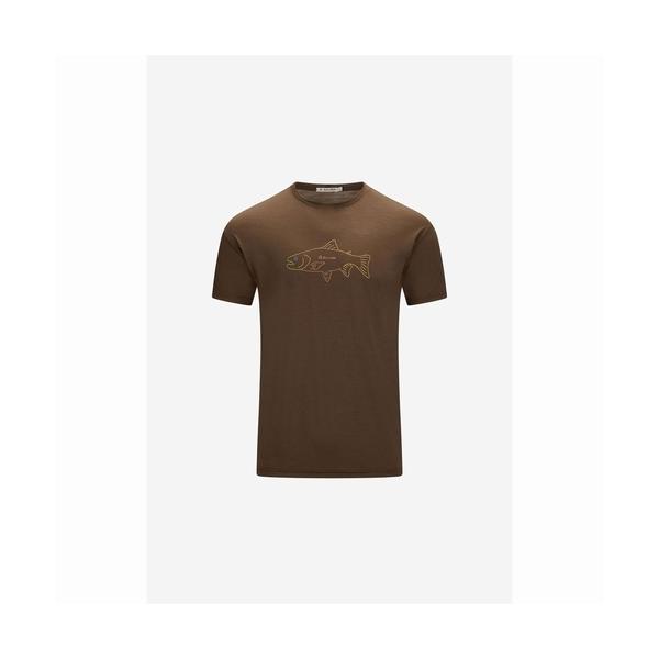 MATERIAL100％ merino wool 17.5&amp;micro; 140g/m&amp;sup2; 重さ：152g胸元にメッセージデザインをプリントしたソフトで薄手のTシャツです。 ゆったりとしたフィット感のラウンドネックで...