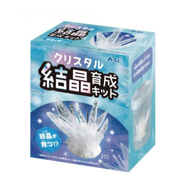 きれいなクリスタルの結晶を育てよう結晶を育成できるキット！保管用のケース付！商品サイズ：110×130×70mmセット内容：リカップ＋蓋×1、木製混ぜ棒×1、ビーカー×1、リン酸二水素アンモニウム（60g）×1、シード×1アーテッククリスタ...