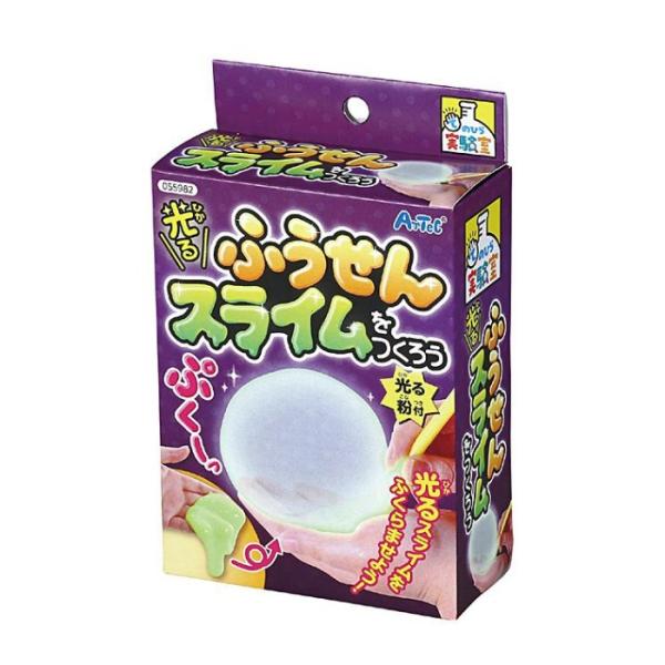 暗闇で光るスライムをふくらませよう光るスライムをふくらませよう！商品サイズ：90×143×40mmセット内容：光る粉 3g×1、ホウ砂 2g×1、水のり（ＰＶAのり）×1、15mｌ試験管×1、ストロー×1、薬さじ×1おすすめ／人気／プレゼン...