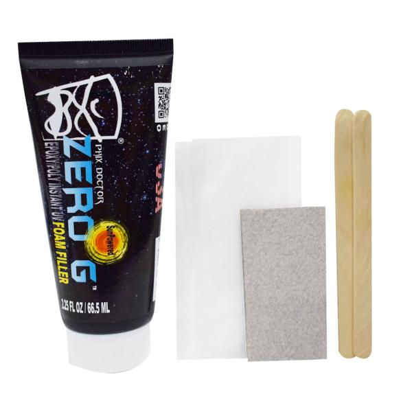 【 PHIX DOCTOR ZERO G UV FOAM FILLER 2.25oz】■ 仕様・UV硬化Qセルフィラー入り補修材・ホワイトカラー・スタイロ/EPS/PUボード対応・両面ヤスリパッド/ヘラ付き・2.25oz/66.5ml＊商品...