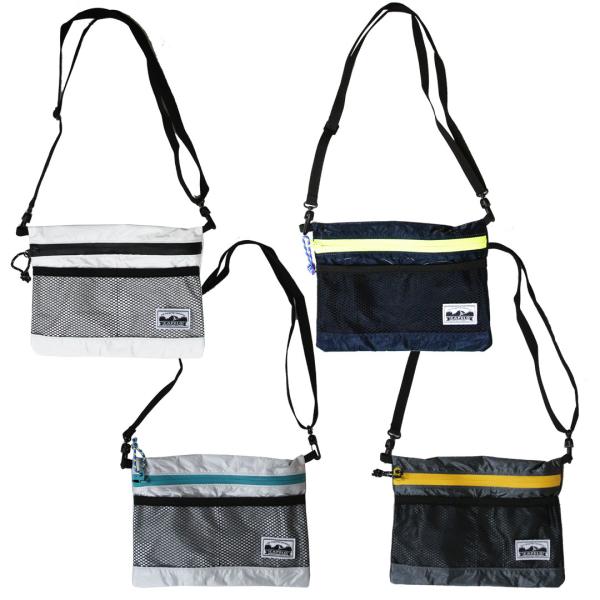 ペーパーの様な風合いの丈夫な素地で出来たポーチ。サコッシュ。【サイズ】約25cm×約19cm    ※製品によって多少の誤差がある場合があります。  【ご注意】メール便対応最大数量は、同商品 2点までです。