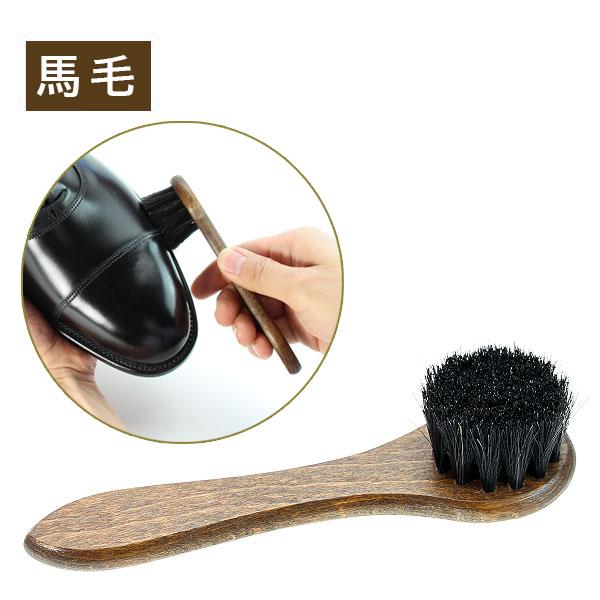 靴用の馬毛ブラシ（ドイツ製）(ハンドルタイプ)です。■商品詳細■本体サイズ約150mm(もち手部分)JANコード / 4971671171657