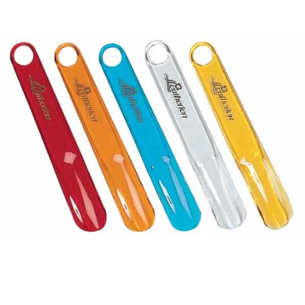 スケルトンタイプのシューホーン 靴べらです。長さ　約25cm■カラークリア、ブルー、レッド、オレンジ、イエローMADE IN JAPANJANコードクリア　4971671900998レッド　4971671900868ブルー　49716719...