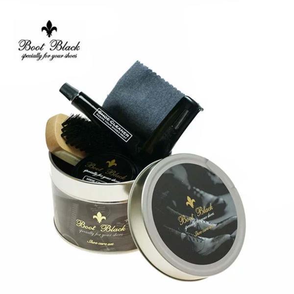 丸缶入り靴の基本的なお手入れセットですシュークリーム（ニュートラル無色）【セット内容】●シュークリーム55ｇ(ニュートラル)：1個●シューポリッシュ50ｇ(ニュートラル)：1個●クリーナー10ｇ：1個●ブラシ104：1個●ミニクロス：1枚●...