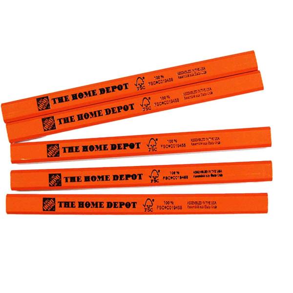 5本セットアメリカの巨大ホームセンターHOMEDEPOTのオリジナル鉛筆。転がりにくい角型形状。FSC100％認証ウッドペンシル。木、紙、コンクリートなどさまざまな素材に印を付けられます。■生産国：アメリカ※えんぴつ削りは付属しません。ナイ...