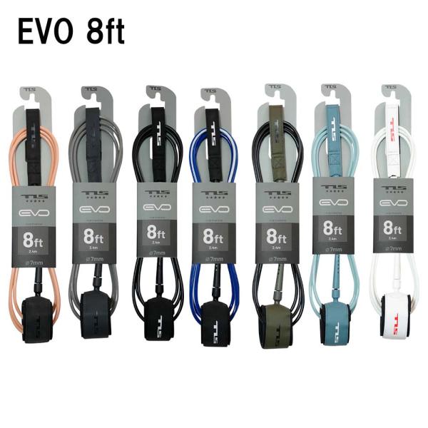 【 TLS FIVESTAR EVO SERIES 】毎日のサーフィンを安全に、そして快適に楽しむために開発されたTLSリーシュコード「FIVESTAR（ファイブスター）」の進化版【EVO（エヴォ）】シリーズ。■ サイズLENGH：8ft ...