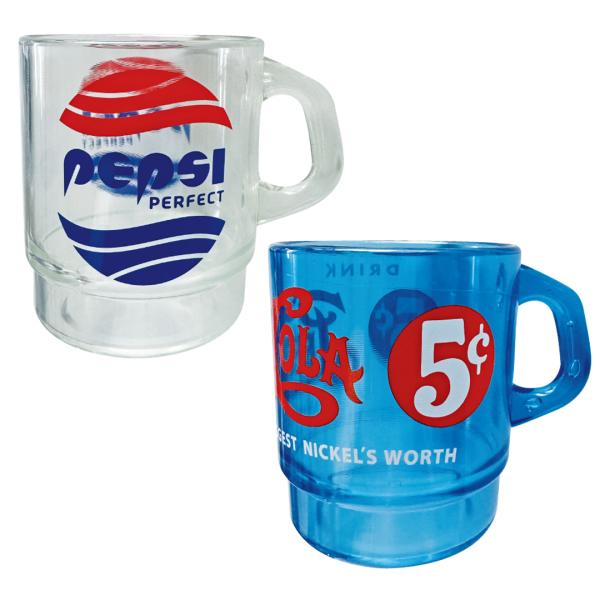 STACKING MUG-PEPSI-CLEAR　プラスチック製スタッキングマグです。割れにくいので、アウトドアでもご使用いただけます。耐熱温度：70度※電子レンジ、食器洗浄機は使用できません。【生産地】日本　【サイズ】H92×φ82mm ...