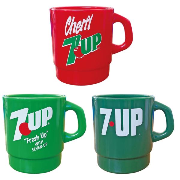 STACKING MUG-7UP　プラスチック製スタッキングマグです。割れにくいので、アウトドアでもご使用いただけます。両面同じデザインとなっております。耐熱温度：70度※電子レンジ、食器洗浄機は使用できません。【生産地】日本　【サイズ】H...