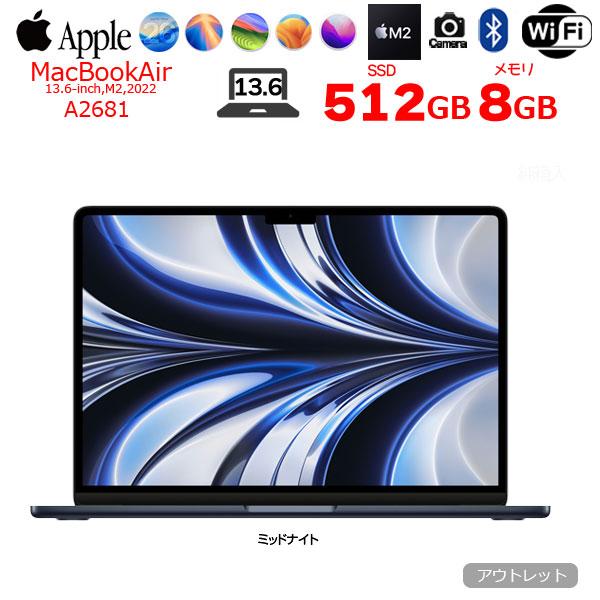 「M2」チップを採用し、Liquid Retinaディスプレイを搭載した13.6型8コアCPU、10コアGPU、512GB SSDを採用で動作もサクサクです。■中古パソコン 保証3ヵ月　本体型番 : Apple MacBook Air ML...