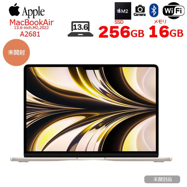 ■未開封パソコン メーカー保証１年あり　本体型番 : Apple MacBook Air MLY13J/A  A2681 Starlight  Mid 2022CPU : Apple M2チップ　8コアメモリ : 16GBHDD : SSD...