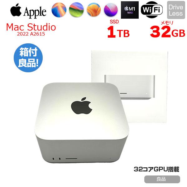 ■中古パソコン 保証3ヵ月　本体型番 : Apple Mac Studio MJMV3J/A  A2615 M1 Max 2022 CPU :Apple Apple M1 Max 10コアメモリ : 32GBHDD : SSD1TB光学ドラ...