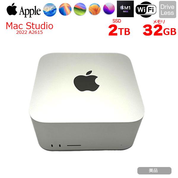 ■中古パソコン 保証3ヵ月　本体型番 : Apple Mac Studio MJMV3J/A  A2615 M1 Max 2022 CPU :Apple Apple M1 Max 10コアメモリ : 32GBHDD : SSD2TB光学ドラ...