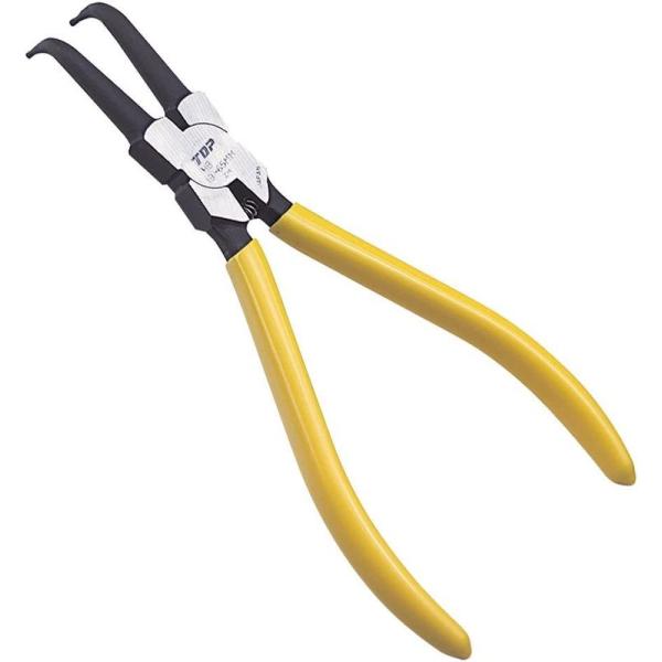 ●耐久力・耐荷重性抜群のスナップリングプライヤ・呼び寸法:125mm・使用範囲:6~11mm・仕様:極細タイプ、穴用、曲爪タイプ