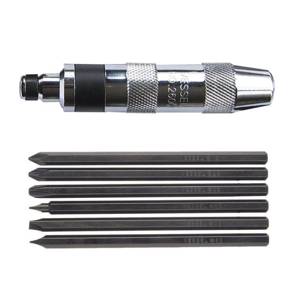 通常在庫品 最短翌日出荷（土日休業です）ハンドル部は細く、一般のドライバーとしてとしても使用できます。ビット軸部が長く、奥まった箇所での作業にも適しています。ビット差込口は6.35mm六角タイプビットの補充が容易です。