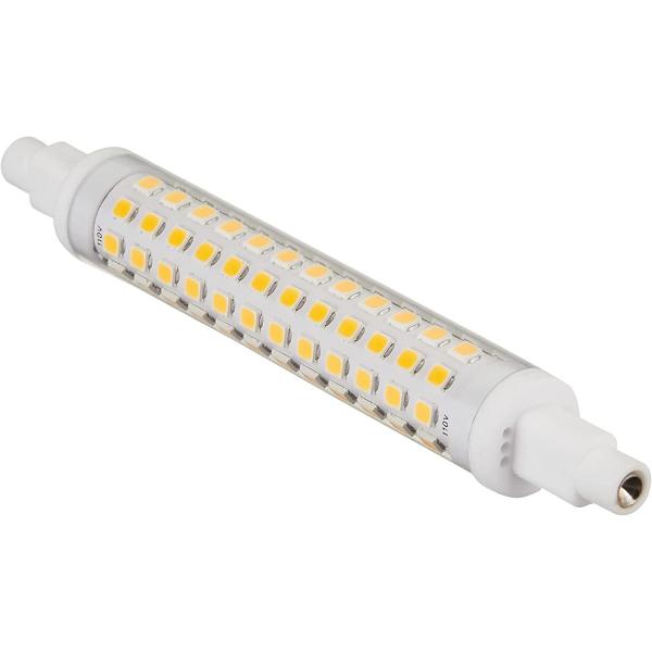 サイズ:約幅118×直径15mm本体重量:約34g明るさ:850ルーメン、電源:AC100V 50/60Hz、消費電力:10W色温度:3000K、防水保護等級:IP42、作業環境温度:-20〜40度照射角:360度、口金の仕様:R7s