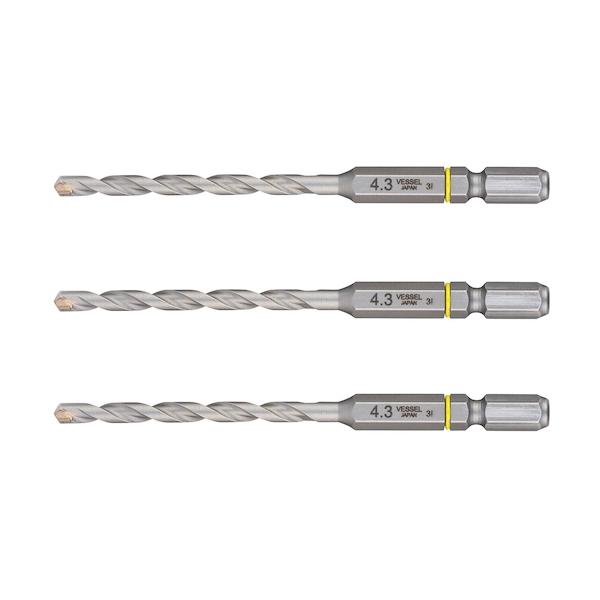 【特長】両刃２枚刃で切削の負荷を分散し高耐久です。マルチタイプで様々な被削材の穿孔が可能です。クッションリングでサイズを色分けしています。【用途】モルタル、ブロック、ALC、石膏ボード、　鉄板などの穴開け。【仕様】直径Φ4.3×有効長50×...