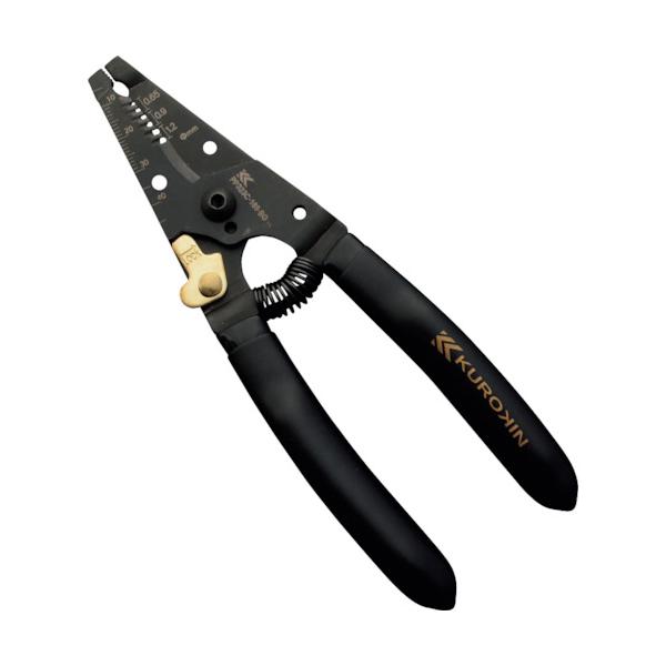 【特長】刃部は精密研磨のため、簡単に高精度なはく離が可能です。グリップは強く握っても痛くならない軟質樹脂成形グリップを使用しています。バネ付なので、連続作業が楽に行えます。刃元部分で銅線の切断が可能です。2芯まとめてストリップ可能なので、作...