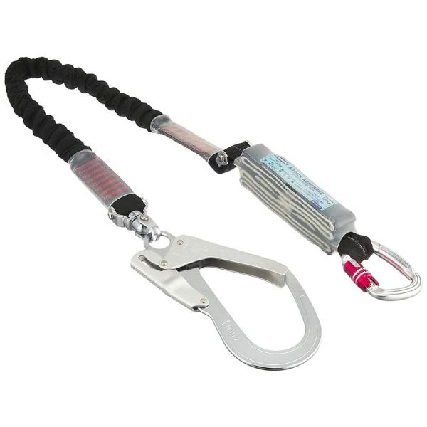 ・仕様:ハーネス用ノビロンランヤードのみ・色:黒・ノビロンサイズ:幅32×長さ(収縮時1200~1300mm、伸長時1700mm)・構造物側フック:FS-93SV(軽量・SV回転)・人体側:ショックアブソーバ、カラビナ(FS-21KS)・性...