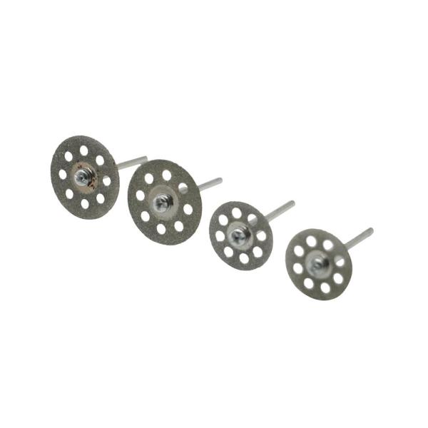 【特長】小物の切断に便利なダイヤカッターセット（4Pcsセット）【用途】木材・プラスチック樹脂や石材・ガラス・貝殻などの精密な切断や溝加工に【注意事項】指定された用途以外には使用しないでください。●使用前に欠けや曲がりなど異常が無いか確認し...