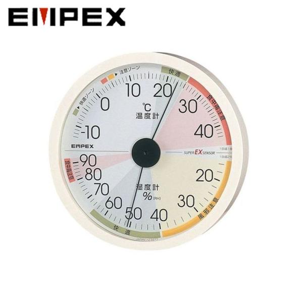 温度・湿度計温度:-10~+40℃(1目盛1℃)湿度:20~90%(1目盛2%)サイズ:(約)H12×W12×D2.7cm本体重量:約150g素材・材質:(外枠材質)PS樹脂原産国:日本仕様:掛式エンペックス EMPEX 温度計 湿度計 気...