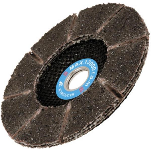 【発売日：2017年10月30日】こびり付いたサビ、塗料、黒皮はがし作業。 【機能・特徴】フラットフェイスで硬く、鋭く当たるためバリバリはがれます。 【仕様】サイズ：直径１００ｍｍＸ穴径１５ｍｍ。粒度：２４。適用工具：ディスククラインダー。...