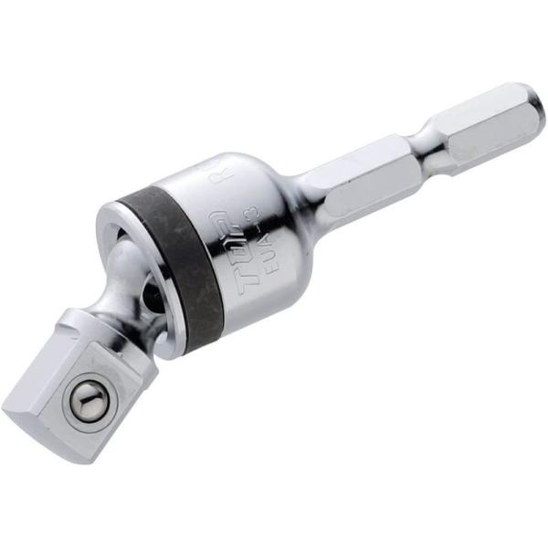 ●曲げ角度30度まで曲がる●14.4Vインパクトドライバー対応型・サイズ:全長68×横18×高さ18mm・差込角:9.5mm・曲げ角度:30度・仕様:14.4Vインパクトドライバー対応注意※対辺13mm以上のソケットには使用しないでください...