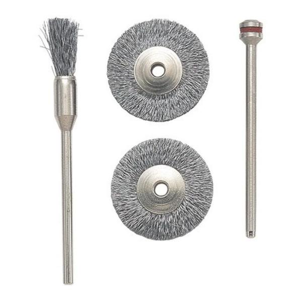 ●鉄、非鉄金属のみがき、さび落とし●鉄ワイヤー●アーバーシャフト付き　最高回転数:15000min-1[r.p.m]シャフト径:φ2.35mmキソパワーツール/PROXXON/プロクソン/ワイヤーブラシ/鉄ワイヤーブラシ/3個セット/シャフ...